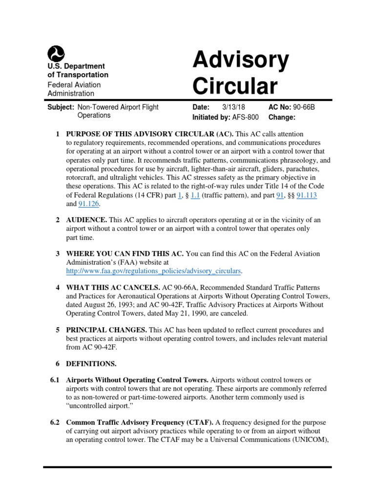 Advisory Circular 90 | PDF | Airport | Air Traffic Control