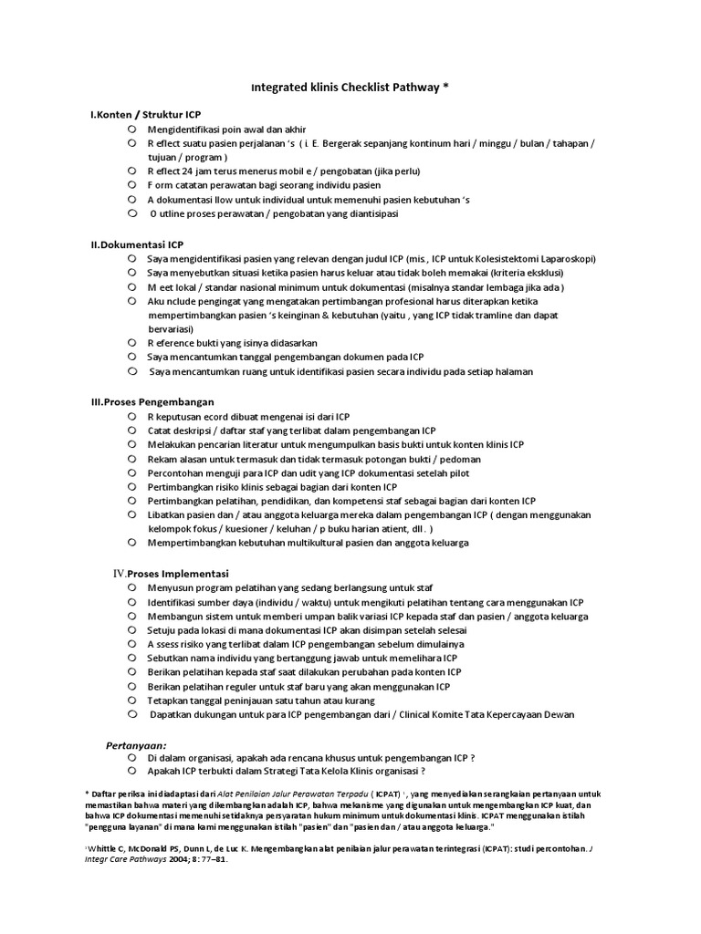 ICP Checklist | PDF
