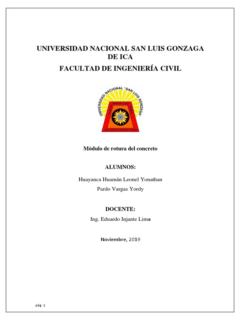 Trabajo de Módulo de Rotura | PDF | Hormigón | Física Aplicada e ...