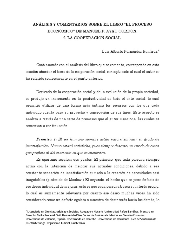 La Importancia de la Cooperación Social | PDF | Dignidad | Constitución