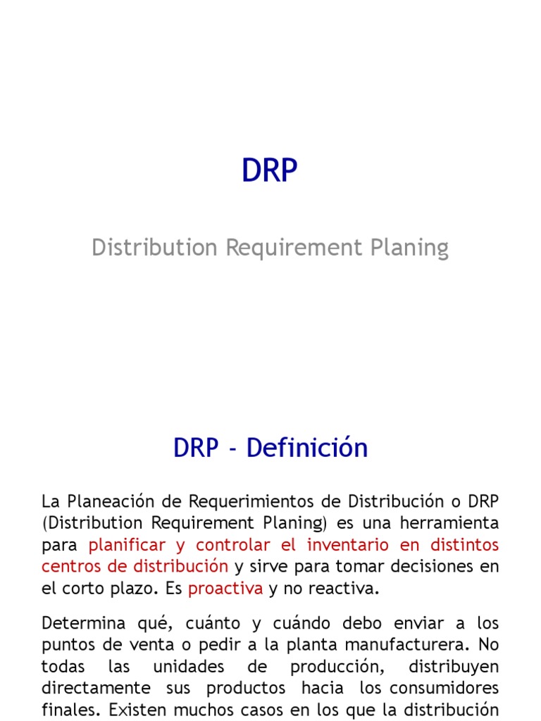 7a - DRP | PDF | Producto (Negocio) | Planificación