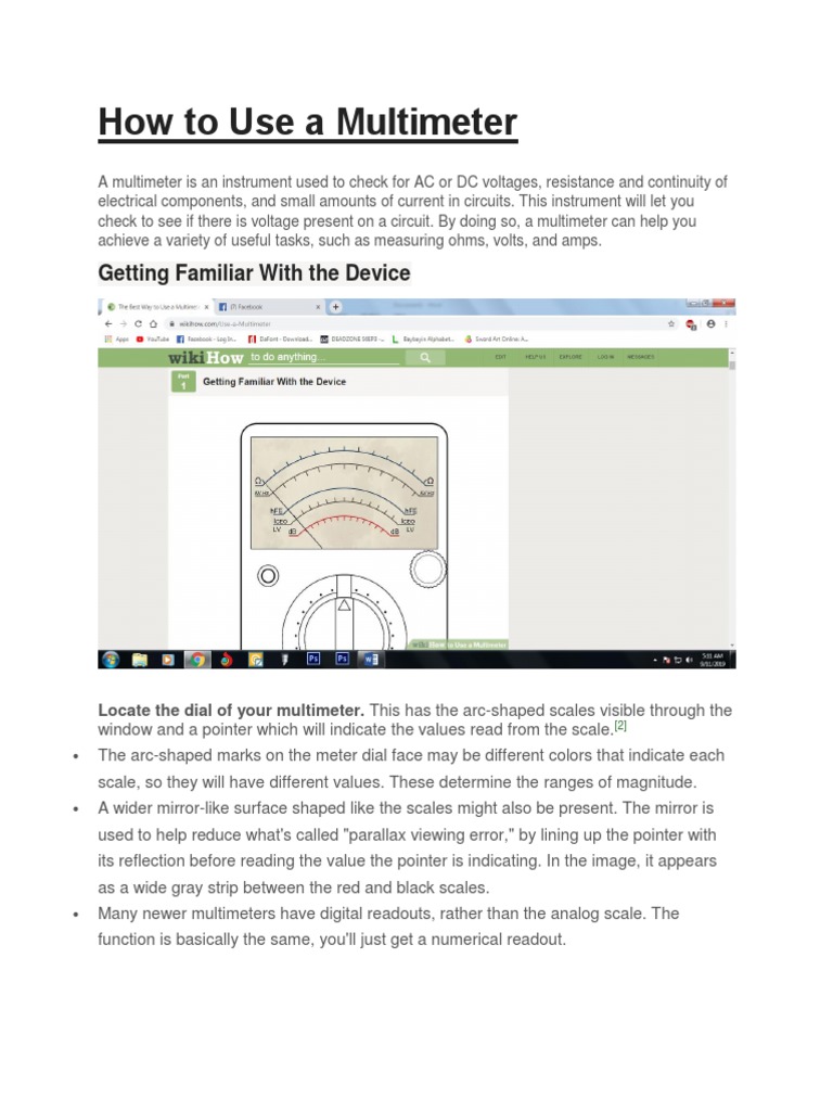 How To Use A Multimeter | PDF | Volt | Voltage