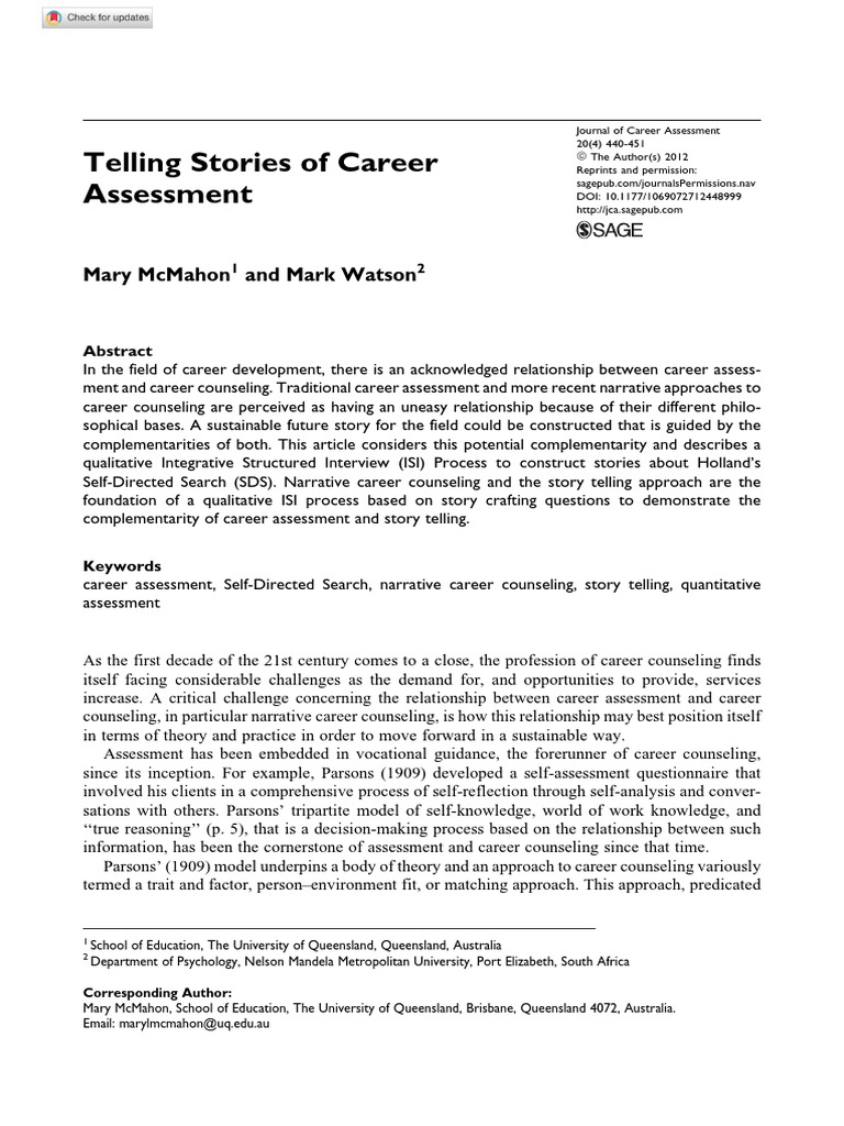 Career Counseling: Bridging Methods | PDF | Psychotherapy | Narrative