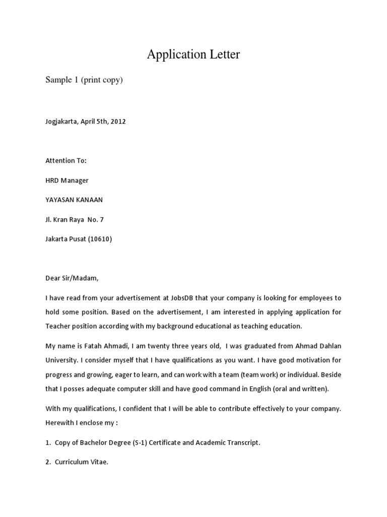 Application Letter (Farrel) | PDF | Cognition | Behavior Modification