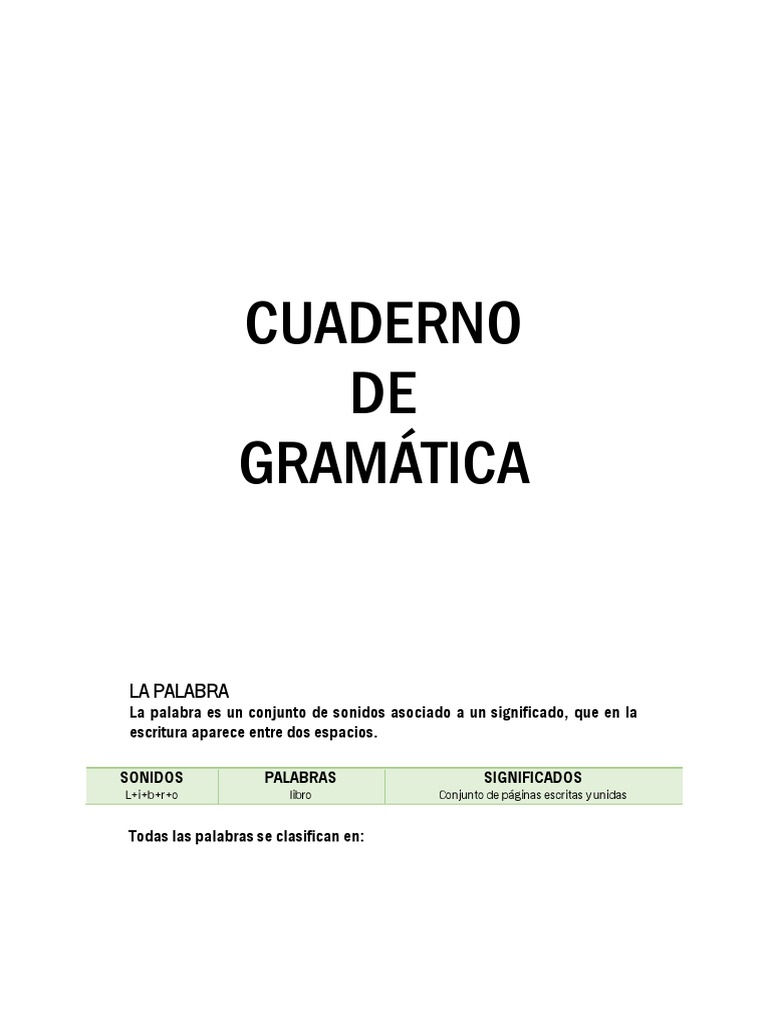 Cuaderno de Gramatica | PDF | Adverbio | Asunto (gramática)