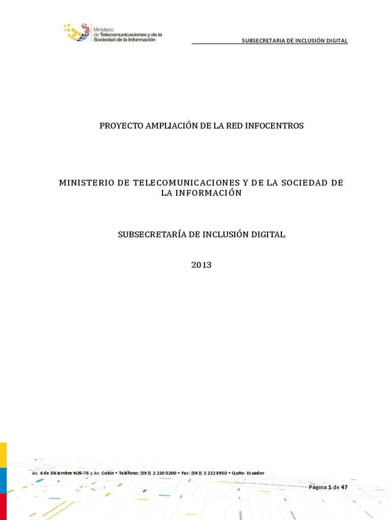 Ampliación de La Red de Infocentros | PDF | Tecnología de información y ...