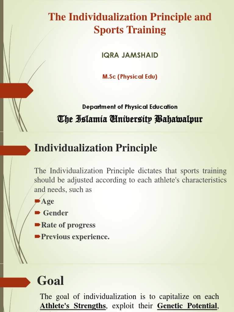 Individualization Principle | PDF | Motivation | Motivational
