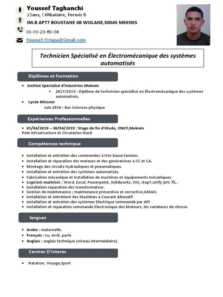 Youssef Taghanchi CV | PDF