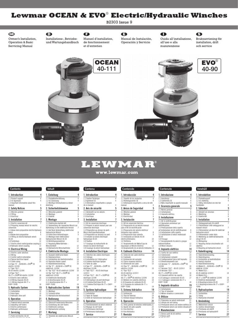 Lew Mar Electric Winch Manual | PDF | Nature