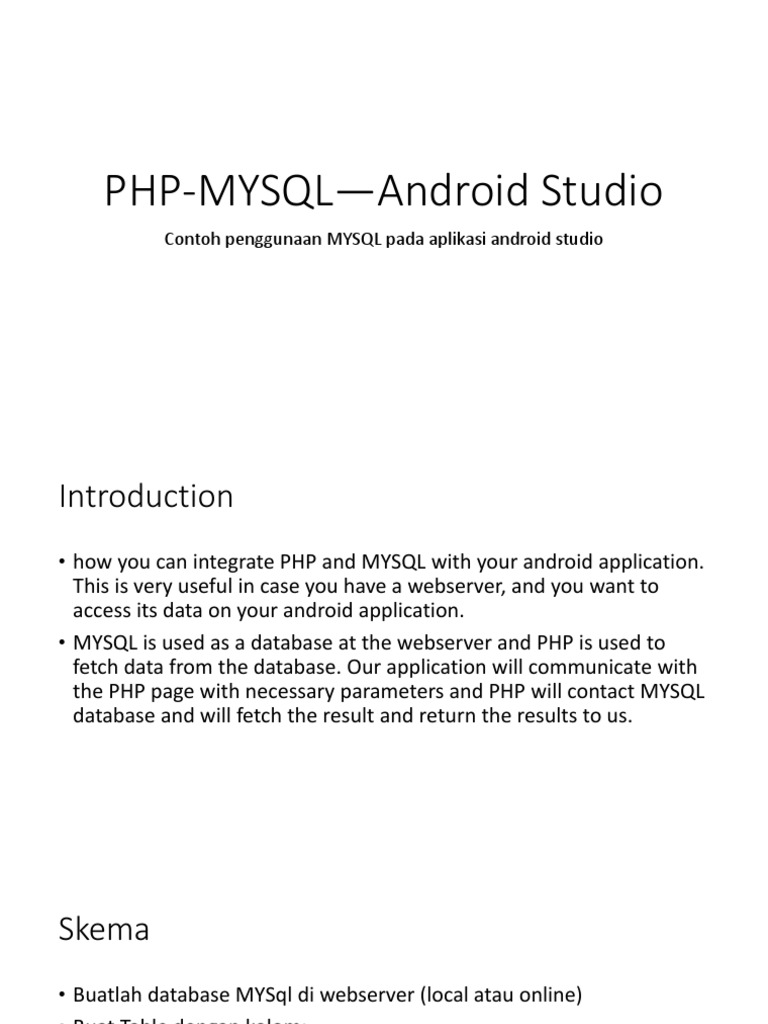 PHP MYSQL-Android Studio | PDF | Php | Android (Operating System)
