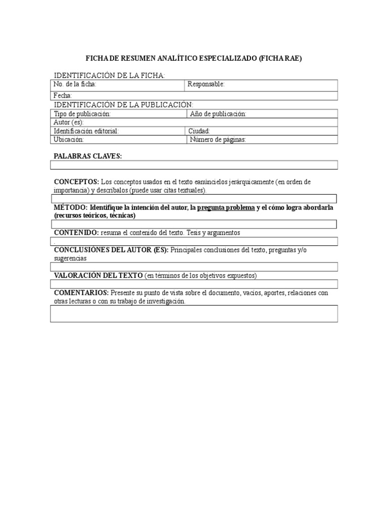 Modelo Ficha RAE | PDF