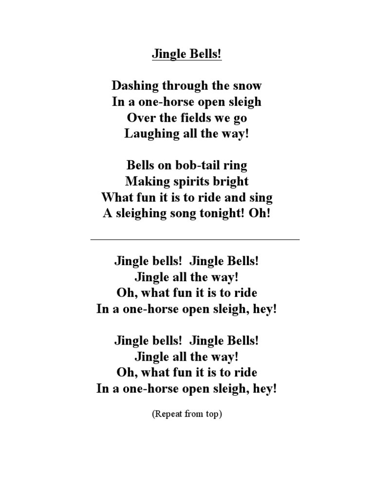 Jingle Bells Lyrics PDF | PDF