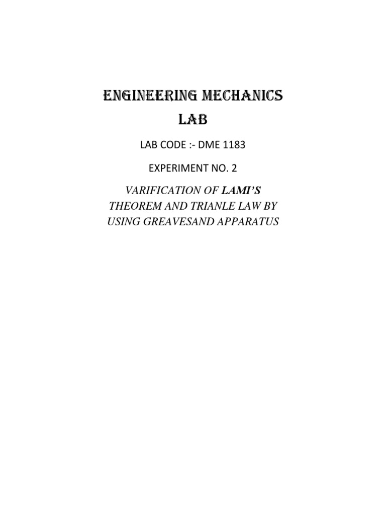 Mechanics Lab 2 | PDF | Force | Triangle