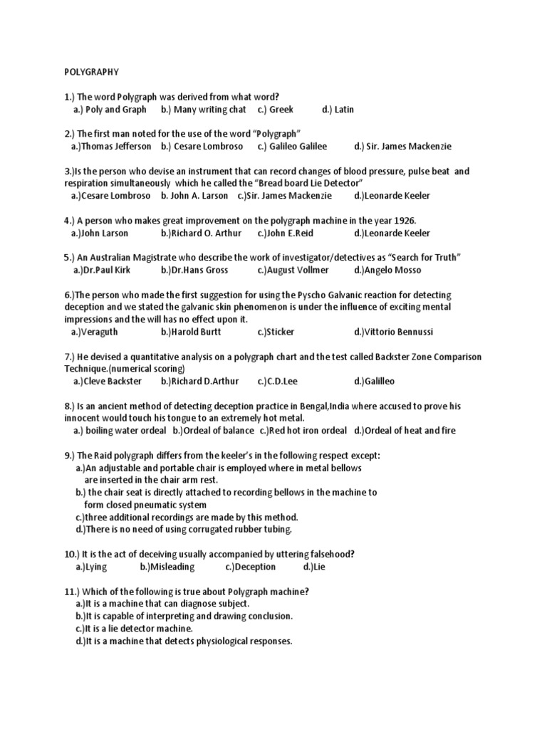 POLYGRAPHY | PDF | Polygraph | Deception