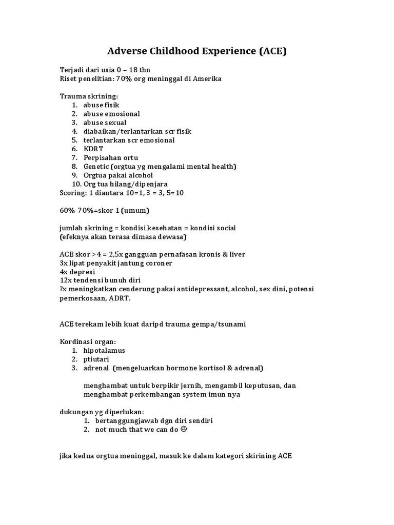 Adverse Childhood Experience | PDF