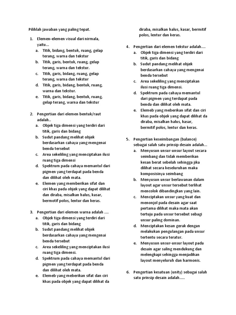 Kisi-Kisi Soal DGP | PDF
