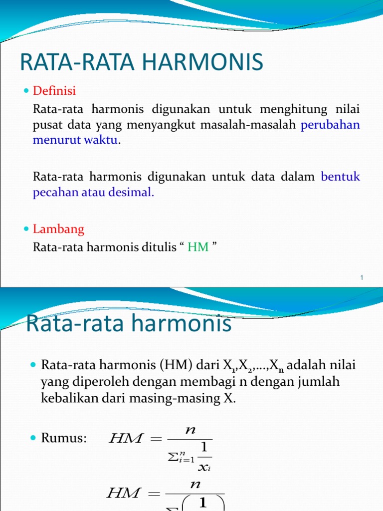 RATA-RATA HARMONIK | PDF