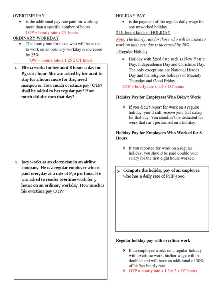Calculating Overtime, Holiday, and Rest Day Pay: A Comprehensive Guide ...