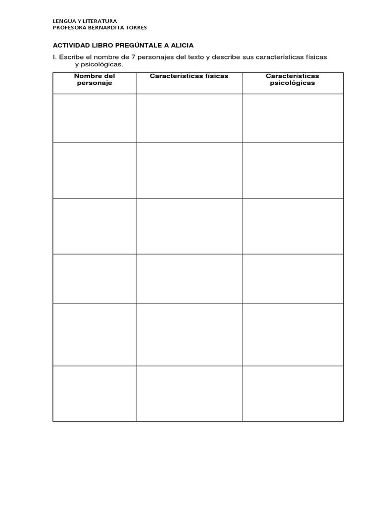 Actividad Libro Pregúntale A Alicia | PDF | Ficción general