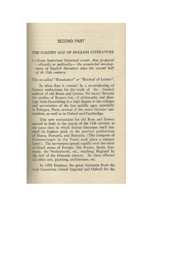 The Golden Age of English Literature | PDF