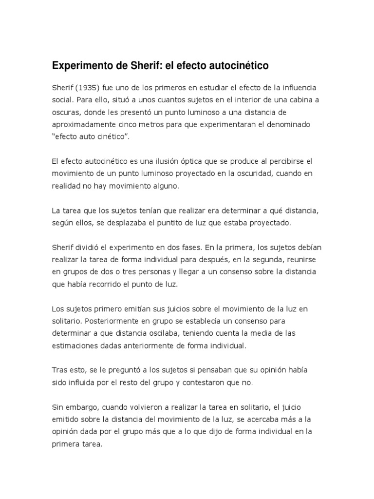 Experimento de Sherif | PDF