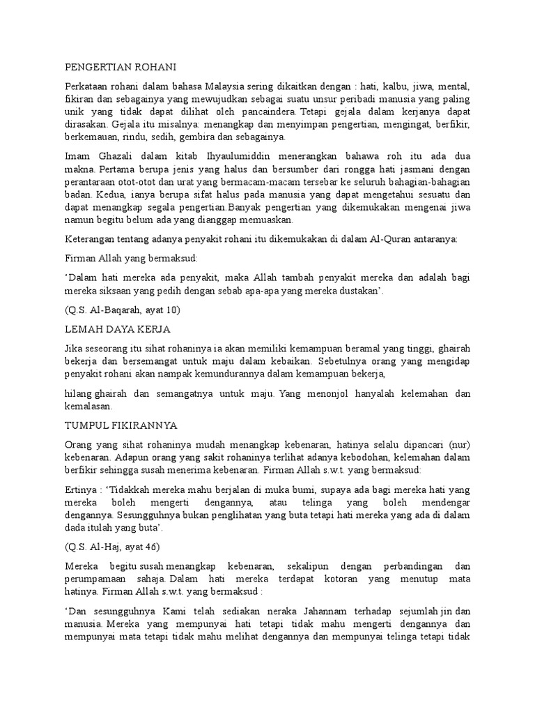 Penyakit Jasmani Dan Rohani | PDF