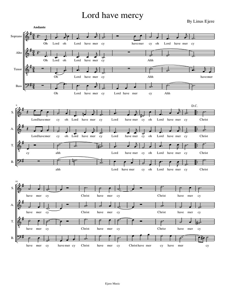 Linus Ejere's "Lord Have Mercy" SATB | PDF | Choral Music | Choral ...