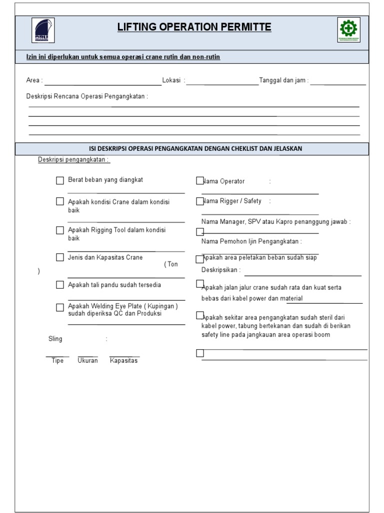 Lifting Permit | PDF