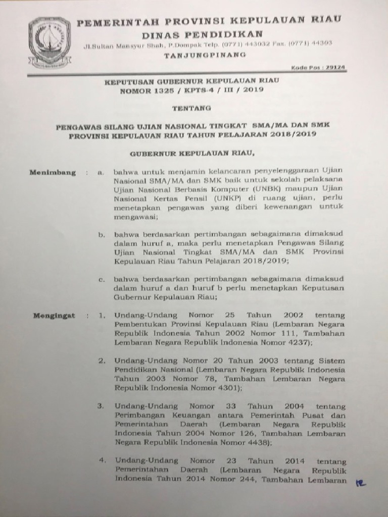 SK Pengawas Silang | PDF