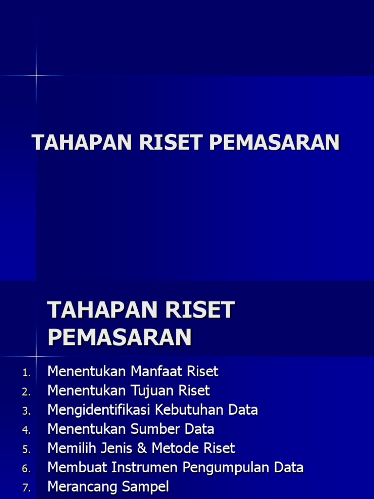 Tahapan Riset Pemasaran | PDF