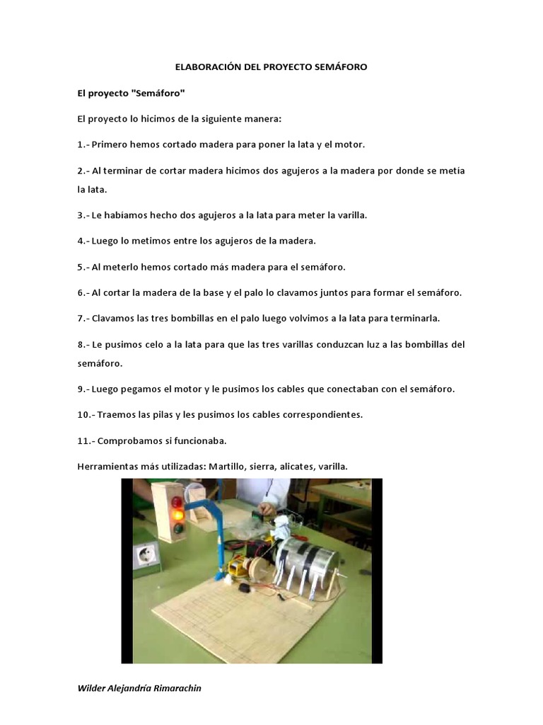 Elaboración Del Proyecto Semáforo | PDF