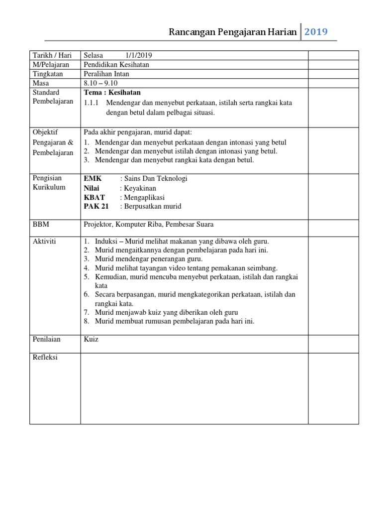 RPH Prinsip Akaun Minggu 1 | PDF
