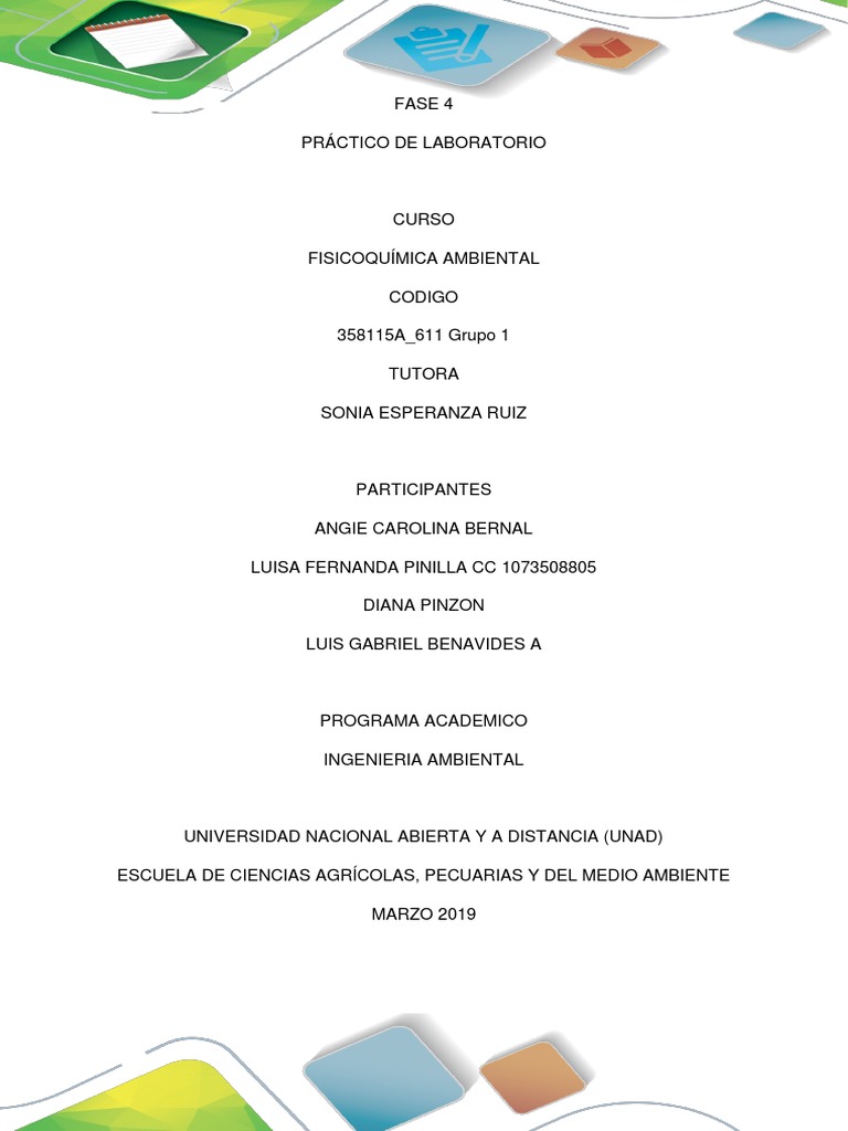 Fase 6 Pract Lab Fisicoquimica | PDF | Gases | Equilibrio químico