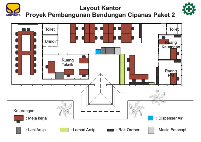 Layout Kantor Proyek Bendungan Cipanas | PDF
