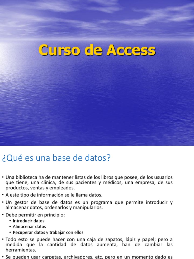 Curso Completo de Access | PDF | Bases de datos | Ventana (informática)