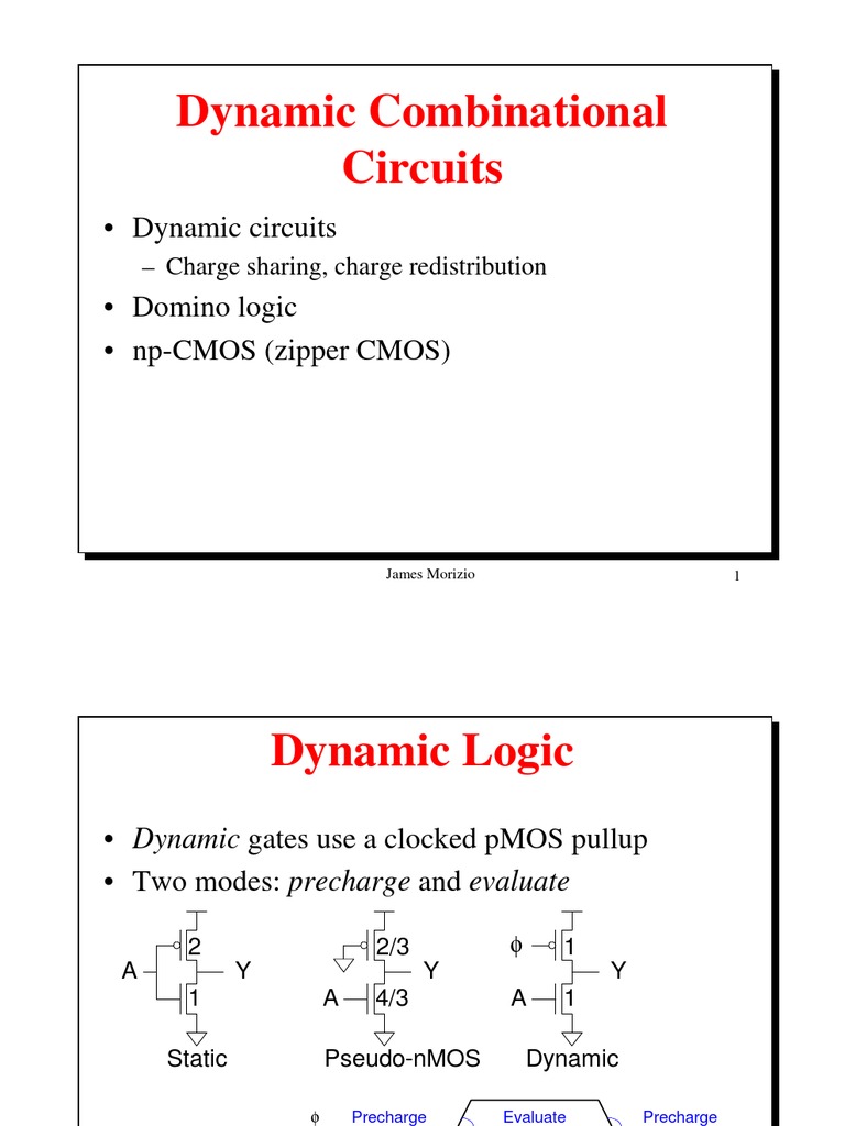 Dynamic Combinational Circuits Dynamic Circuits Domino Logic Np