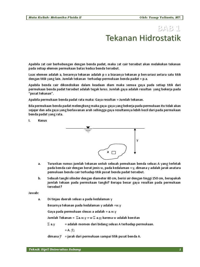Bab 03 Tekanan Hidrostatik | PDF | Sains & Matematika