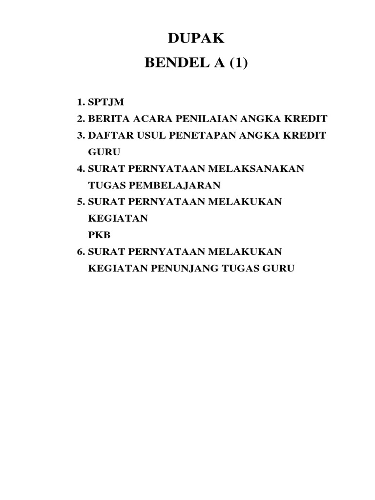 Bendel A, B, C, D, Dupak 19 | PDF