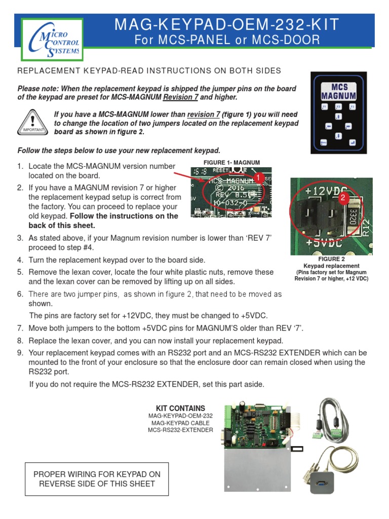 Mag Keypad Oem Kit Installation Sheet | PDF | Electrical Wiring ...