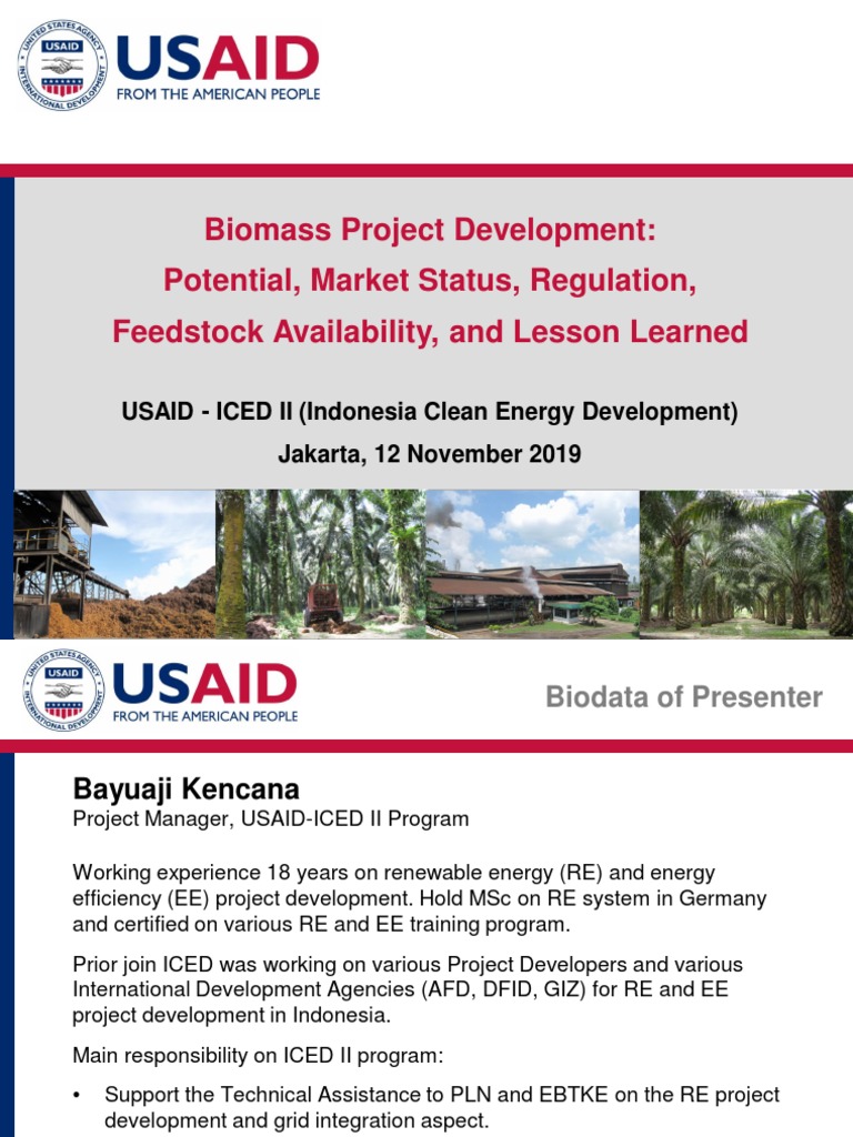 USAID-ICED II - 01 Biomass Potential, Market, Feedstock, Lesson Learnt ...