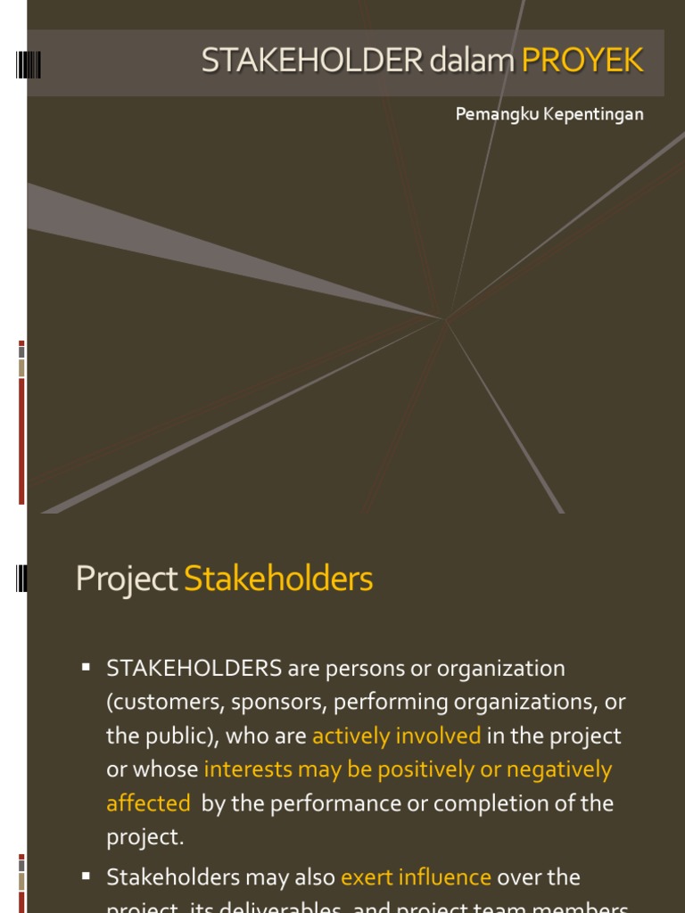 STAKEHOLDER Dalam PROYEK - PERTEMUAN 2 | PDF | Stakeholder (Corporate ...