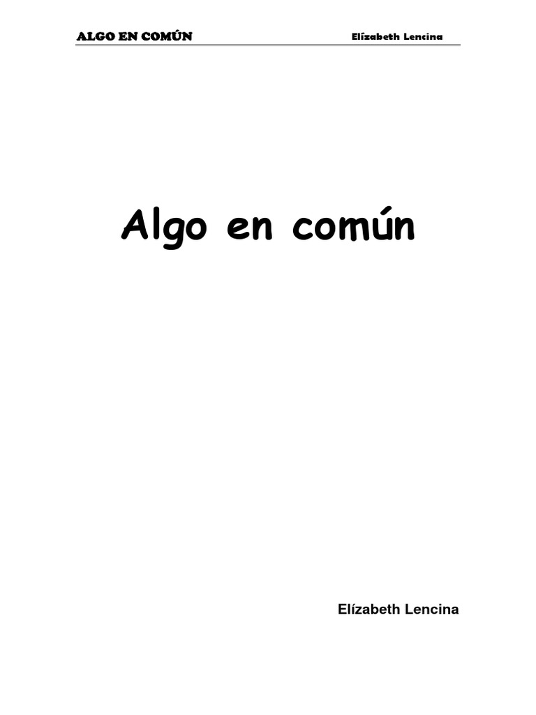 Algo en Comun | PDF | Cuentos | Pelo