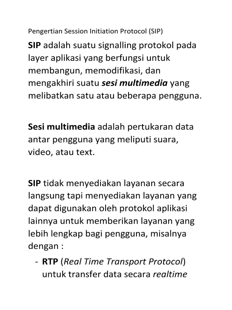 Pengertian Session Initiation Protocol | PDF