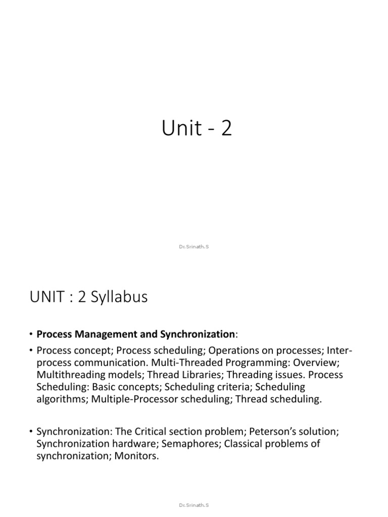 Unit-2 Operating System | PDF | Thread (Computing) | Scheduling (Computing)