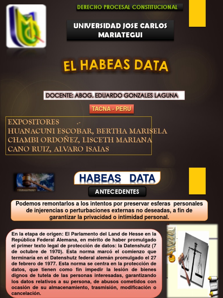 Habeas Data | Descargar gratis PDF | Derecho Constitucional | Constitución