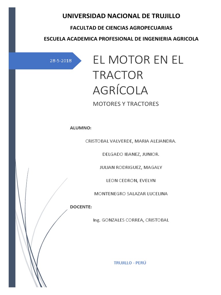 El Motor en Un Tractor Agrícola | PDF | Motor de combustión interna ...