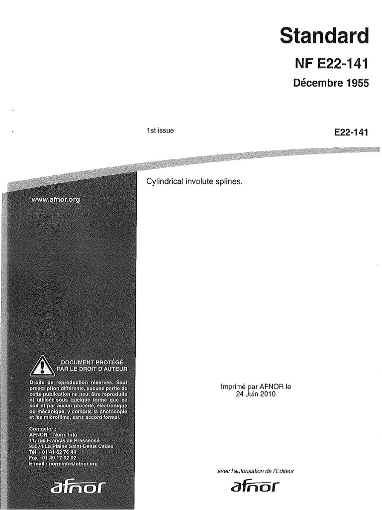Afnor Nf e22-141
