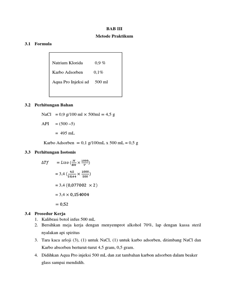 Bab III Infus Nacl | PDF