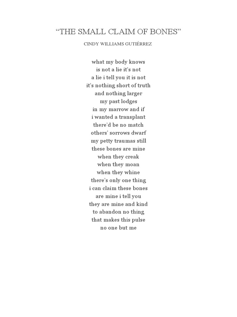 The Small Claim of Bones | PDF