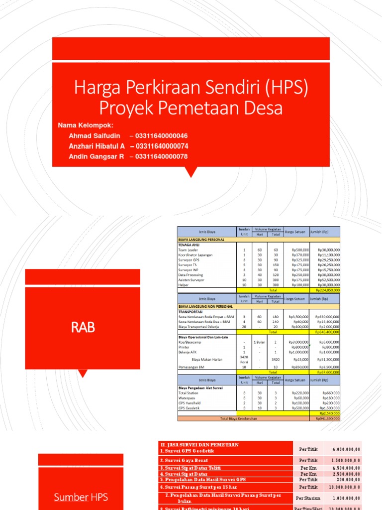 Harga Perkiraan Sendiri (HPS) Proyek Pemetaan | PDF